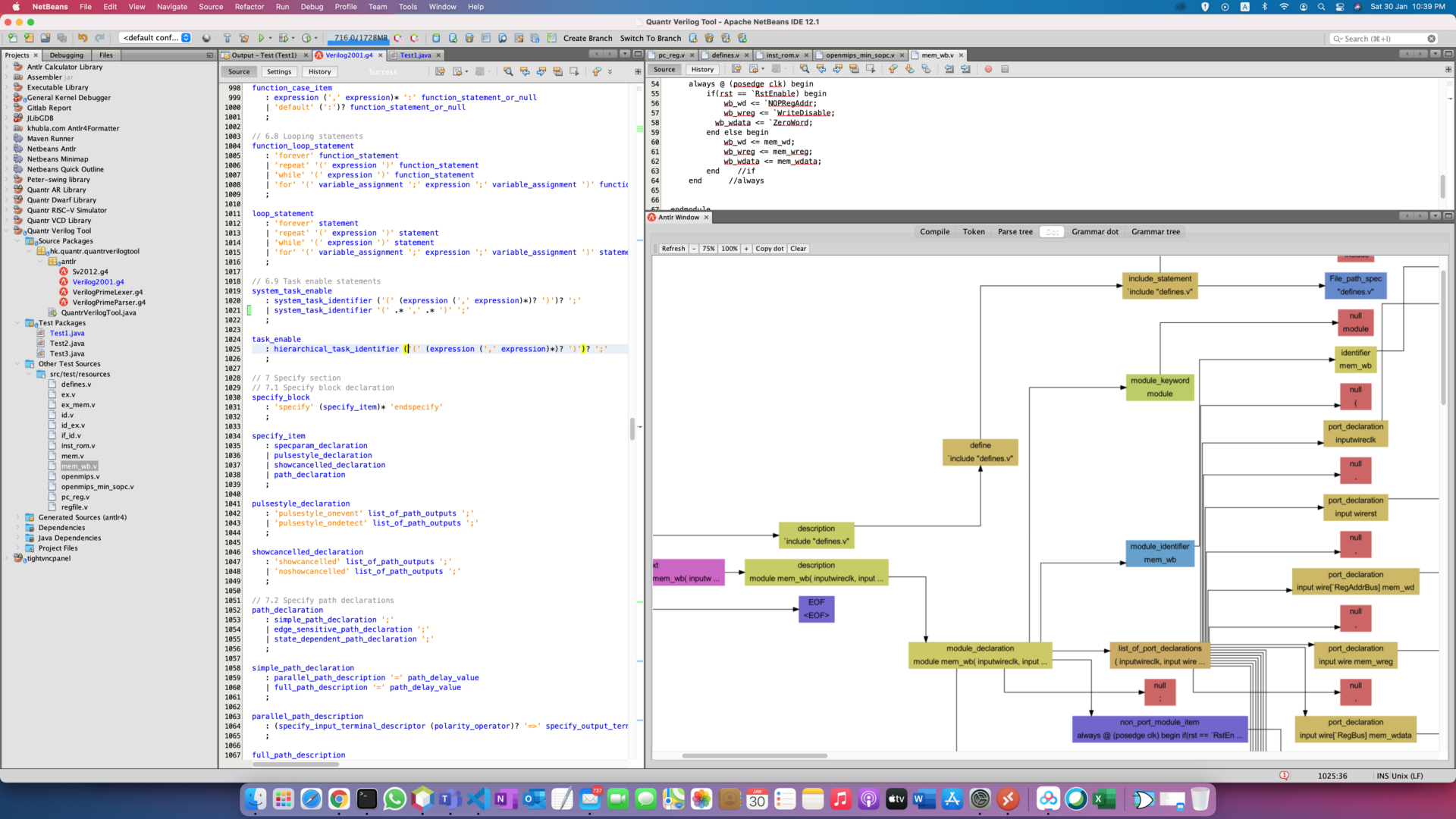 Antlr Parses Verilog